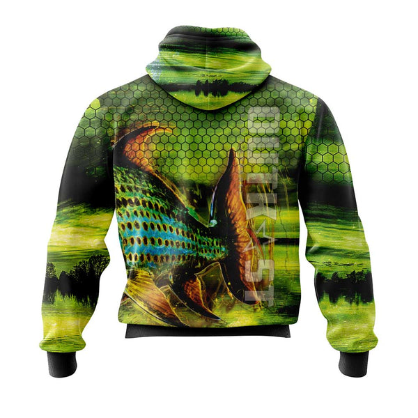 TigerFish Green Fishing Hoodie – Outkast Gear & Apparel